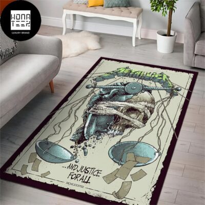 Metallica And Justice For All Skull And Scales Luxury Rug - Honateez