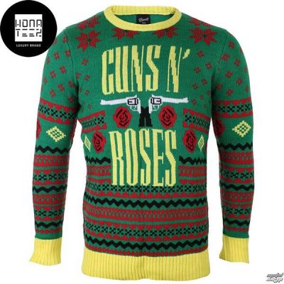 Guns N Roses Christmas Snowflakes Pattern 2023 Ugly Christmas Sweater ...