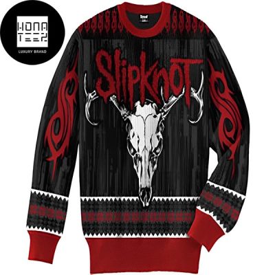 Slipknot White Goat And Red Logo 2023 Ugly Christmas Sweater - Honateez