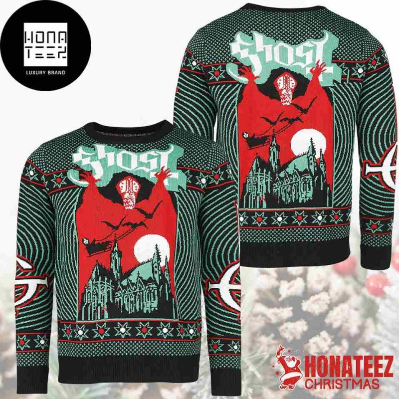 Ghost Band Devil Santa Xmas Gifts 2024 Ugly Christmas Sweater - Honateez